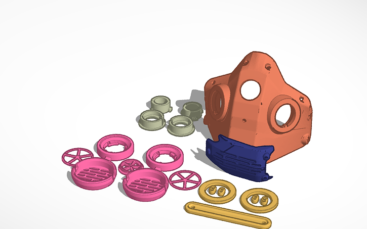 3D design 3D printed Mask with Exchangeable filter case - Tinkercad