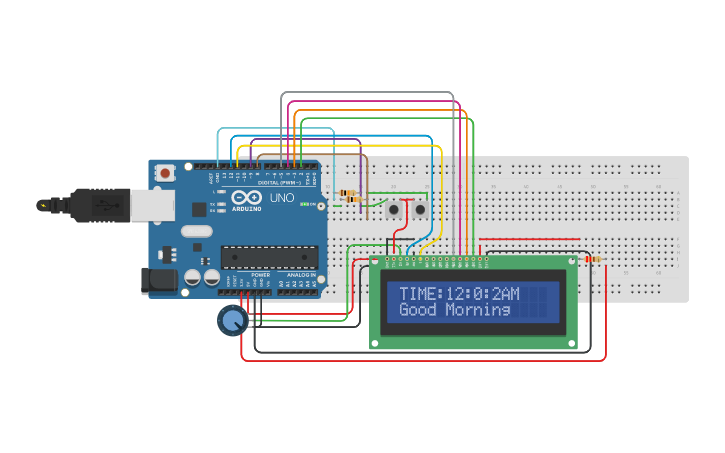 Circuit design Digital Winding Clock - Tinkercad