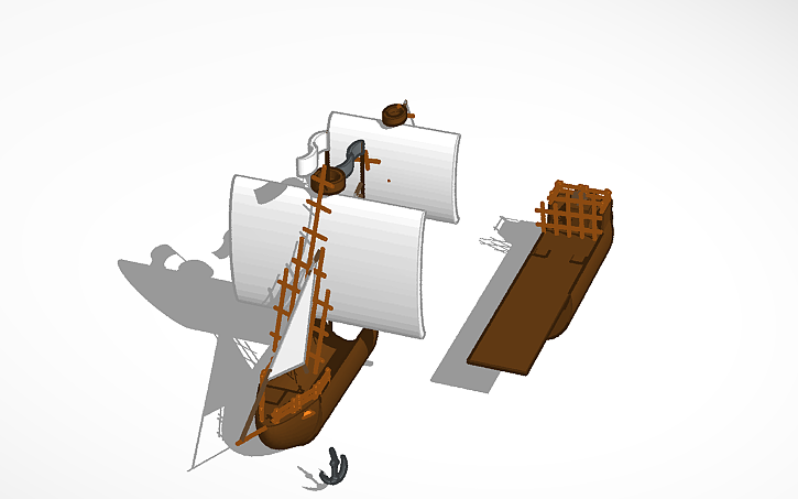 3D design put together pirate ship | Tinkercad