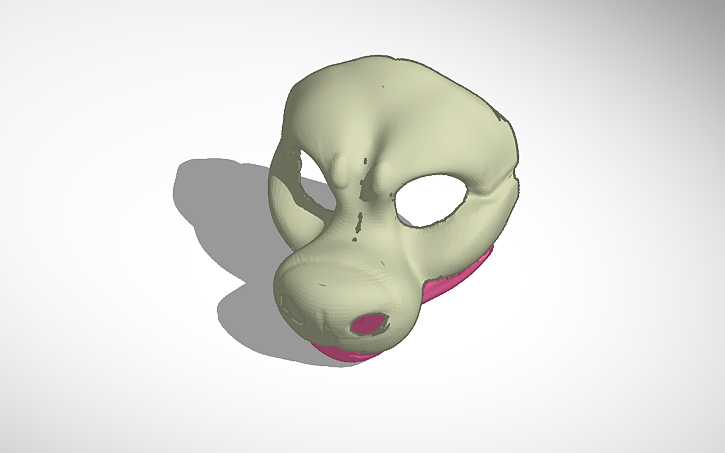 3D design toony dog fursuit head base - Tinkercad