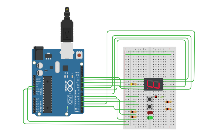 Circuit design Contador | Tinkercad Circuit design Contador | Tinkercad