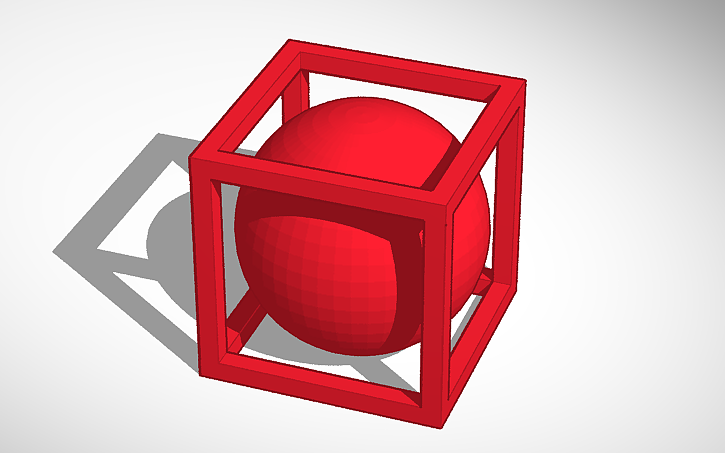 3D design Ball in a cube | Tinkercad