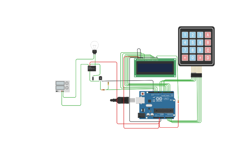 Circuit Design Arduino Password Access Circuit Breaker With Lcd Tinkercad 