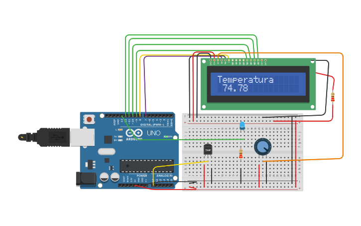 Circuit Design Sensor Temperatura Tinkercad