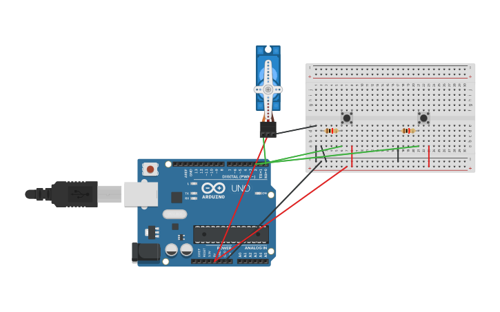 Circuit design MicroServo - Tinkercad