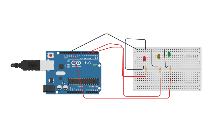 Circuit design traffic light controller by Prachetan | Tinkercad