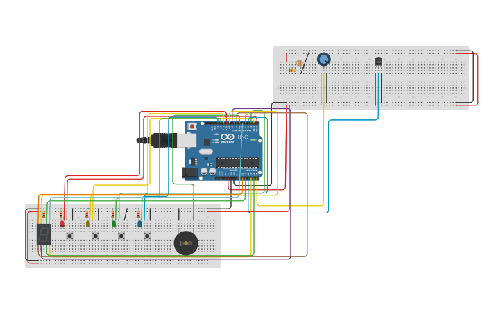 Circuit design Rich Shield Arduino e Genius - Trab 02 Lab Prog - Tinkercad