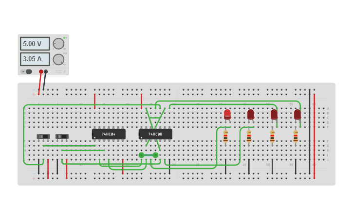 Circuit design 2:4 DECODER | Tinkercad