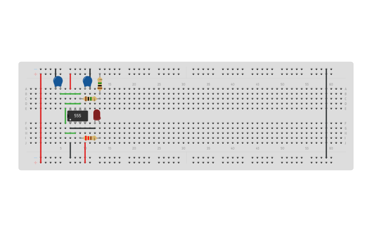 Circuit design 3-bit Ripple Down Counter - Tinkercad
