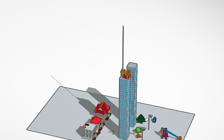 3D design Twin towers - Tinkercad