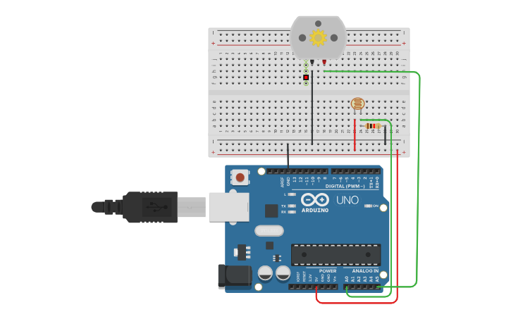 Circuit design automatic street lighting system - Tinkercad