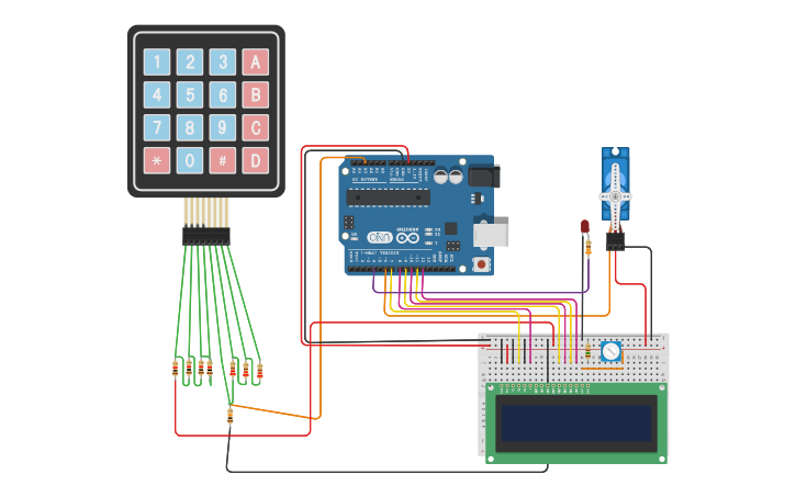Circuit Design Copy Of Door Lock Keypad Lcd Tinkercad