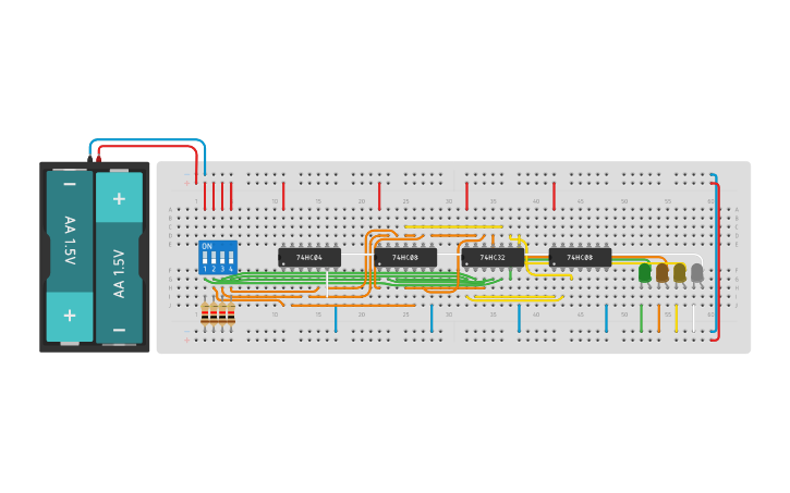 Circuit design Exp 4 - Code Conversion - Tinkercad