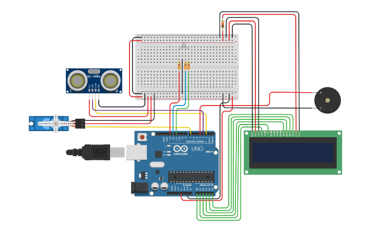 Circuit Design Sistem Bak Air Otomatis Tinkercad