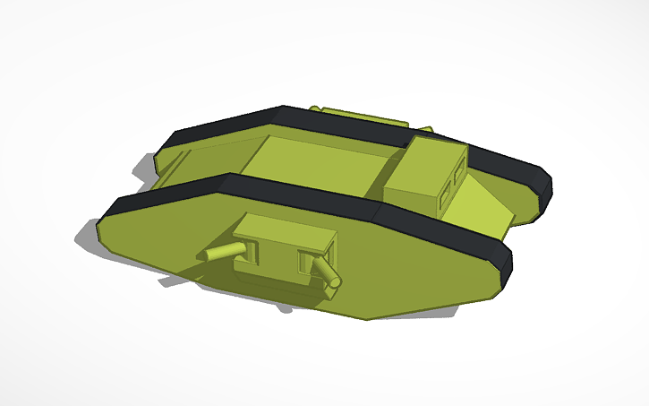 3D design WW1 British Tank - Tinkercad