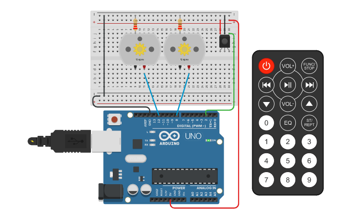 Circuit Design Ir Dc Motor Tinkercad