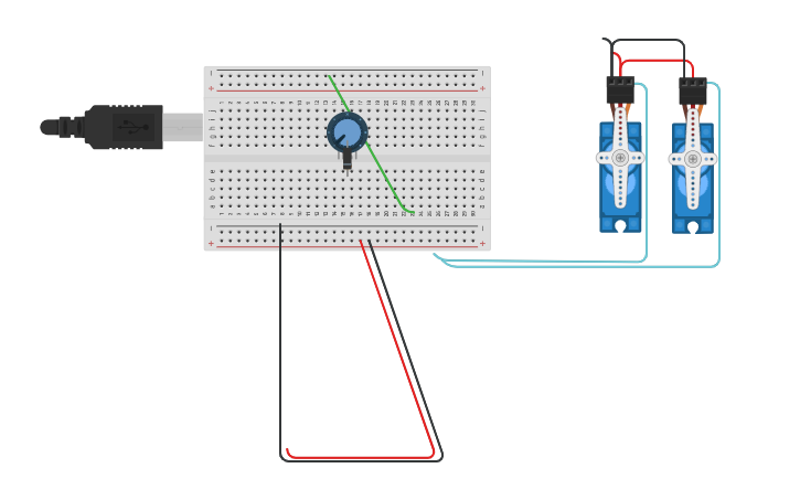 Circuit design Double servo Pir sensor - Tinkercad Circuit design Double servo Pir sensor - Tinkercad