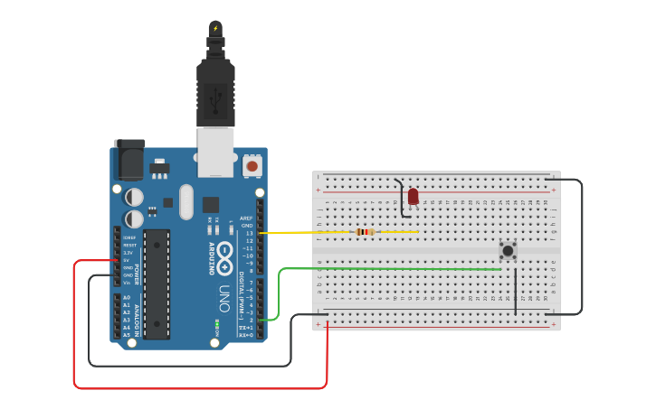 Circuit design Pratica4 Input Pull-up | Tinkercad
