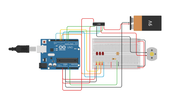 Circuit design Sensor Cahaya - Tinkercad