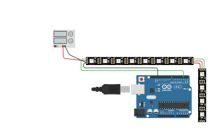 Circuit design Rainbow effect NeoPixel Strip - Tinkercad