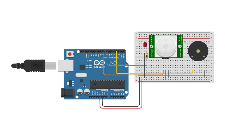 Circuit design Smart Security system - Tinkercad
