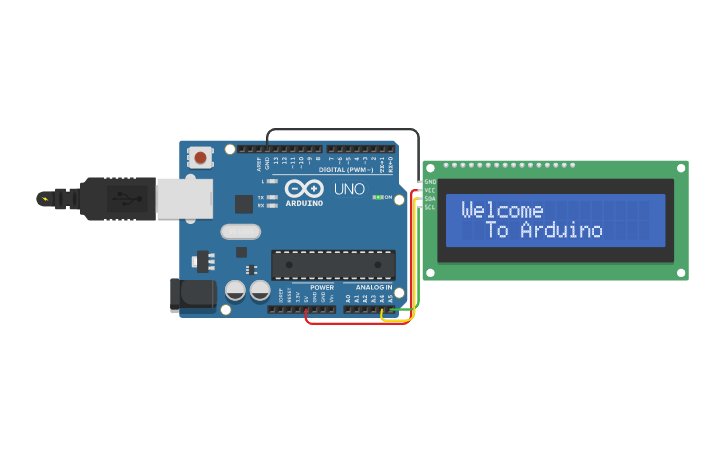 Circuit design LCD - Tinkercad