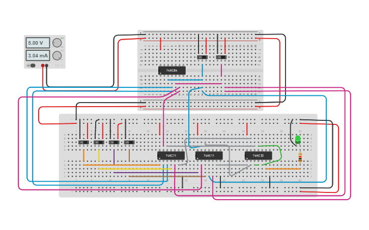 Circuit design 4x1 Multiplexer - Tinkercad