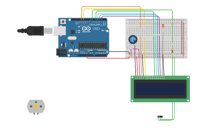 Circuit design Copy of Arduino LCD falling rock game - Tinkercad