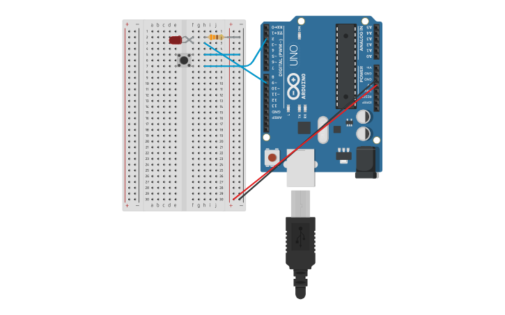 Circuit design Chapter 3.1 - Pushbuttons - Tinkercad