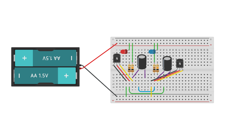 Circuit design Flip Flop - Tinkercad