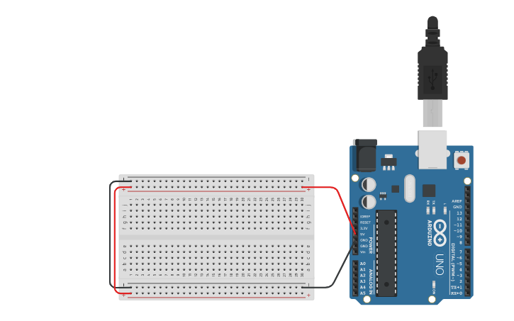 Circuit design 5V Breadboard - Tinkercad