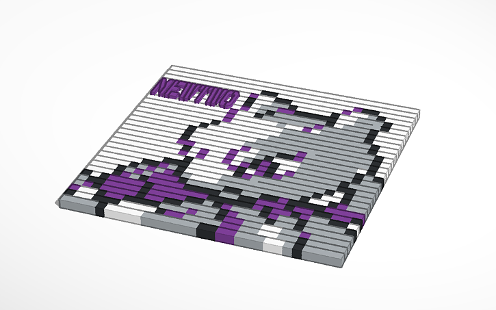 3D design pixel mewtwo - Tinkercad
