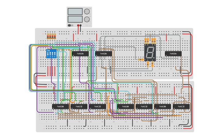 Circuit design 7 segmentos - Tinkercad