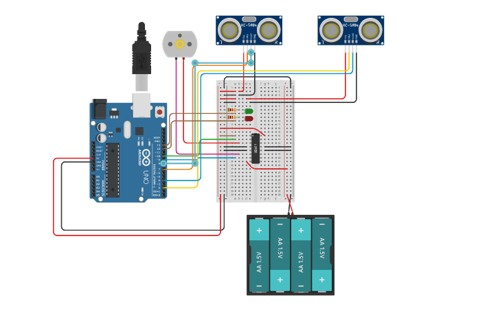 Circuit design Echo-Locator - Tinkercad