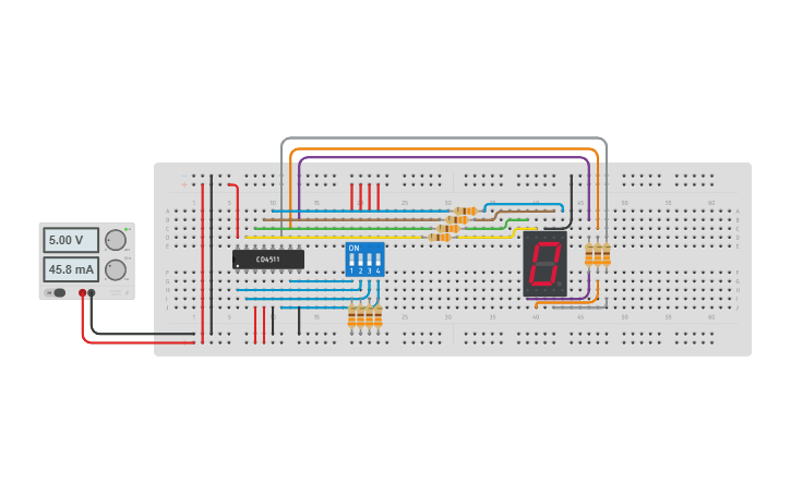 Circuit design BCD - Tinkercad