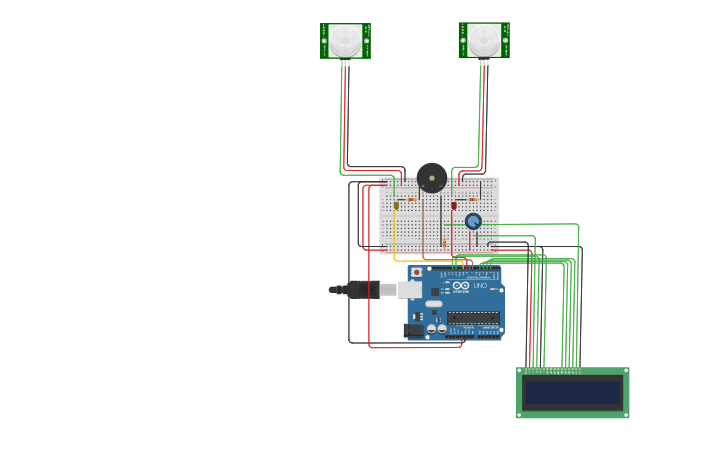 Circuit Design Bi Directional Visitor Counter Tinkercad