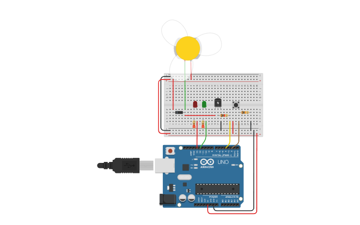 Circuit design Start/Stop motore con un solo pulsante | Tinkercad