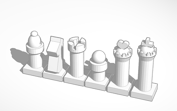 3D design ajedrez chess Duplo 2x2x1 | Tinkercad