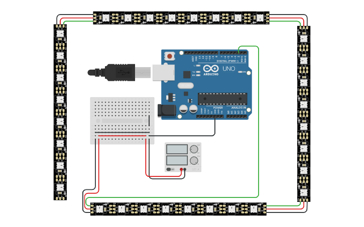 Circuit Design Strisce Led Rgb Neopixel Tinkercad