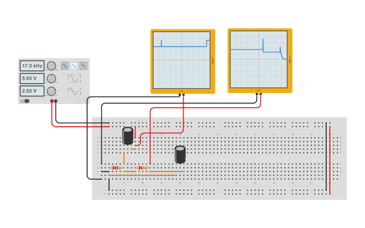 Circuit Design Filtro Passa Banda Tinkercad