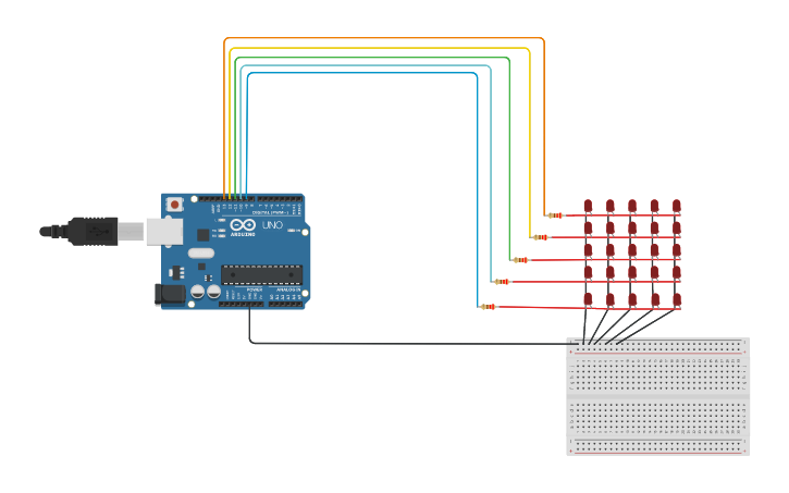 Circuit Design 5x5 Dot Matrix Pattern4 Tinkercad