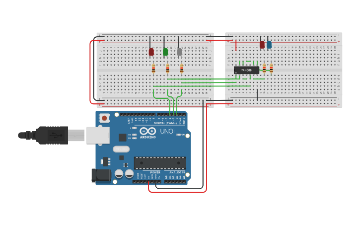 Circuit design Multiplicacion - Tinkercad
