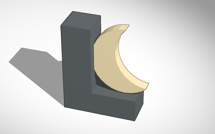 3D design Luna crescent moon - Tinkercad