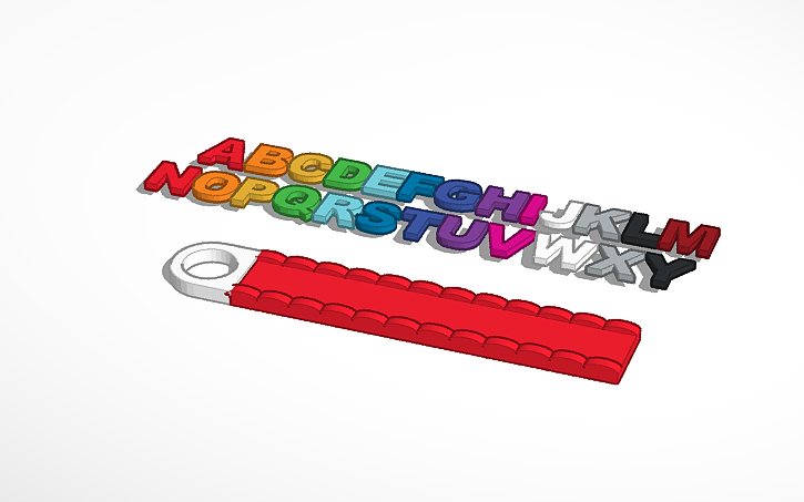 3D design Lesson: Key ring, letters! result | Tinkercad