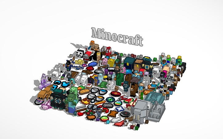 3D design Minecraft all mobs - Tinkercad