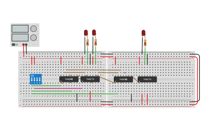 Circuit Design 3 Bit Asynchronous Up Down Counter Tinkercad