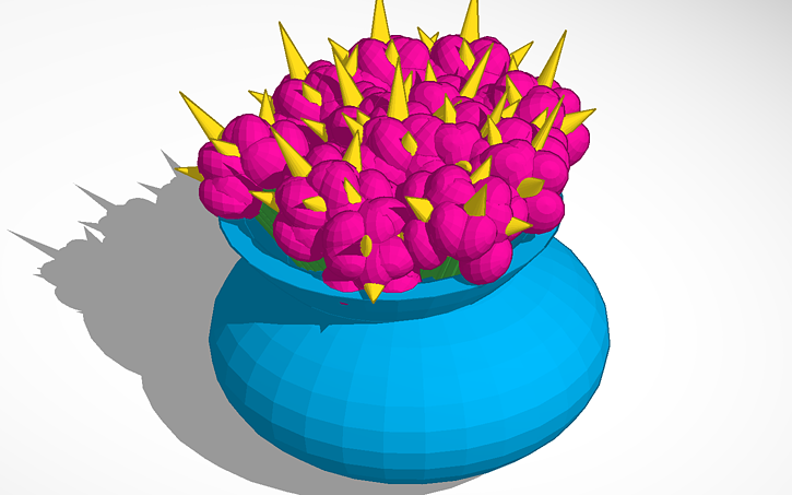 3D design flower and vase | Tinkercad