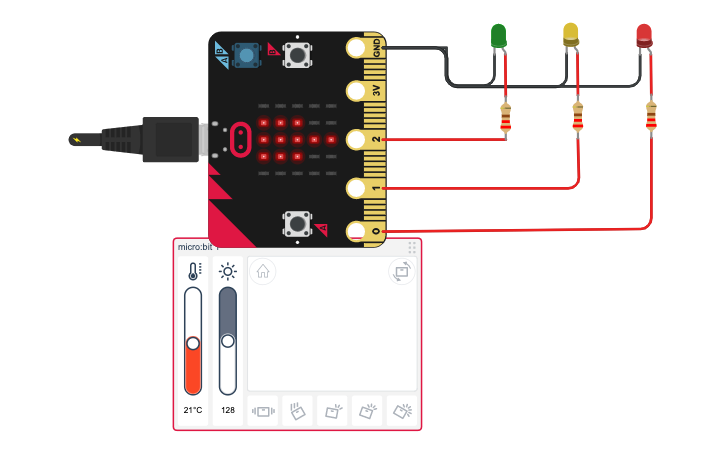 Circuit Design Microbit Traffic Lights Tinkercad