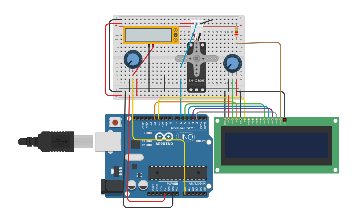 Circuit design Arduino Básico-Aula 14-Display - Tinkercad
