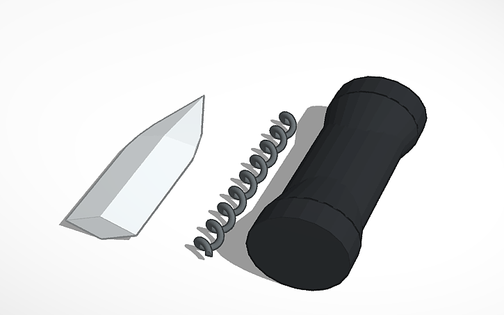 3D design retractable knife parts (3d printable) - Tinkercad